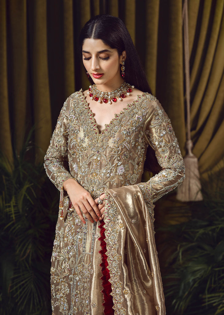 Long Shirt Red Sharara for Pakistani Wedding Dresses – Nameera by Farooq