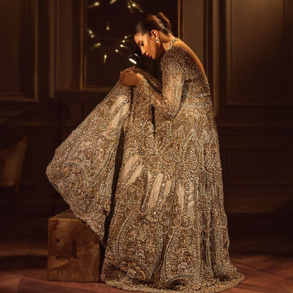 Long Tail Gown Style Dress for Indian Bridal Wear – Nameera by Farooq