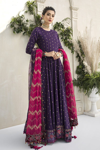 Buy Maria B Festive Frock in Blue Color Online – Nameera by Farooq