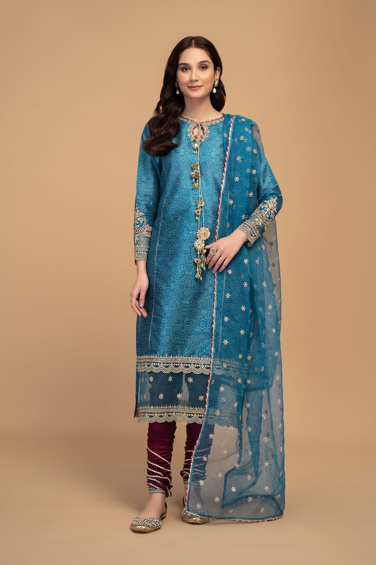 Maria B Sea Green Pakistani Kameez Salwar Suit – Nameera by Farooq
