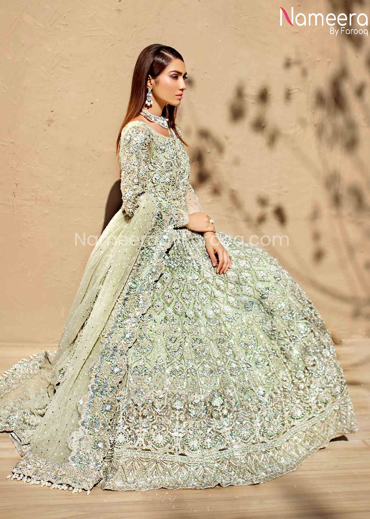 Buy Maxi Dress for Walima with Embroidery Online 2021 – Nameera by Farooq