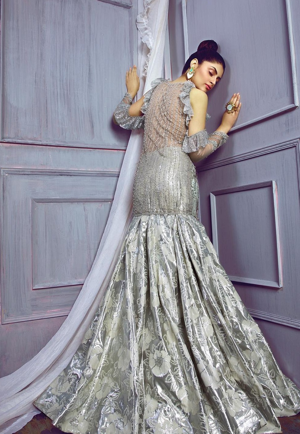 Embellished Designer Mermaid Lehenga Shirt for Indian Bridal Wear ...