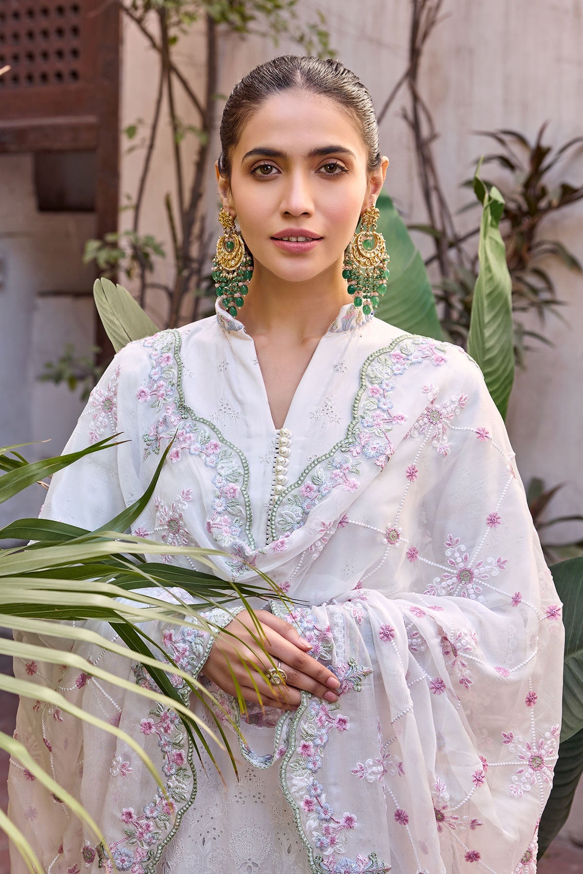 Buy White Long Kameez Pajama Dupatta Pakistani Eid Dress – Nameera by ...