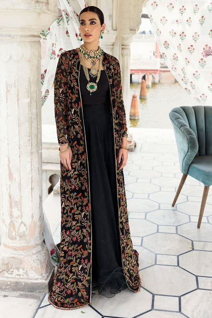 Pakistani Traditional Embroidered Black Gown with Dupatta – Nameera by ...