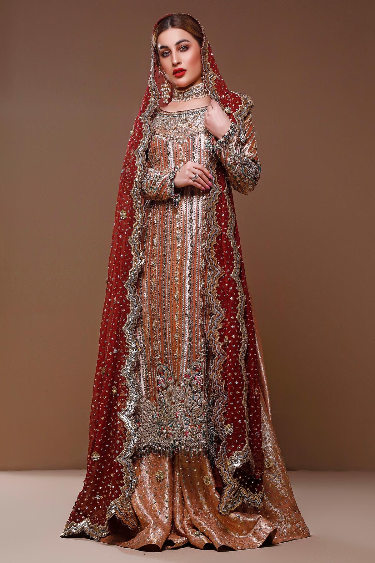 Pakistani A Line Shirt Lehnga for Wedding – Nameera by Farooq