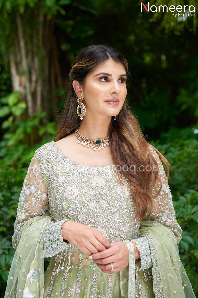 Traditional Pishwas Frock with Bridal Lehenga Dress Online – Nameera by ...