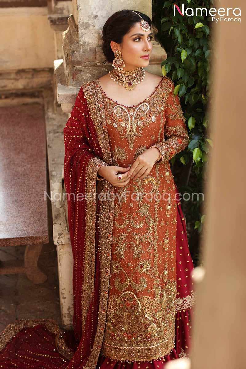 Traditional Pakistani Bridal Lehenga Kameez Dupatta Online – Nameera by ...