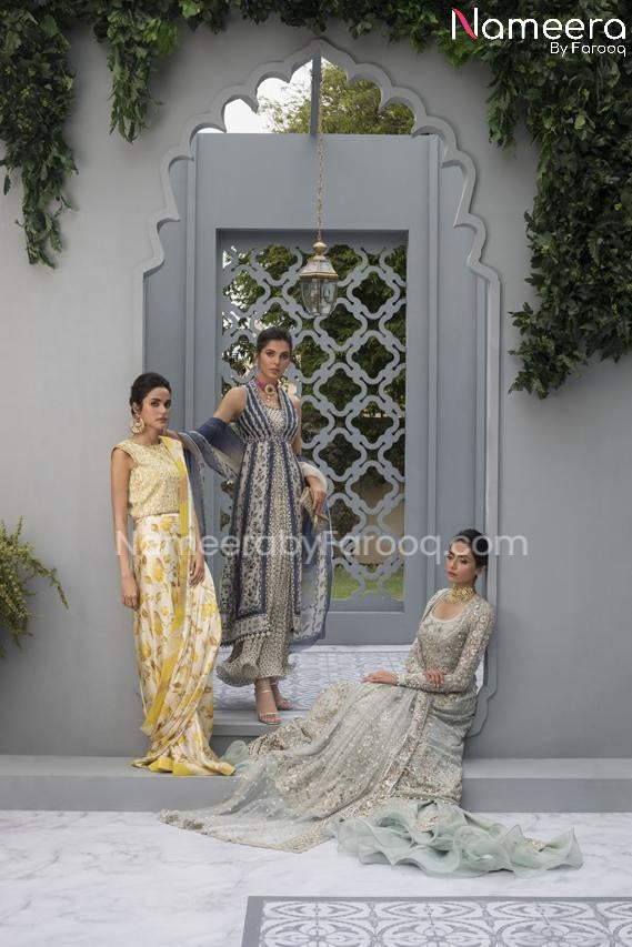 Traditional Long Tail Lehenga with Pishwas Dress for Bride – Nameera by ...