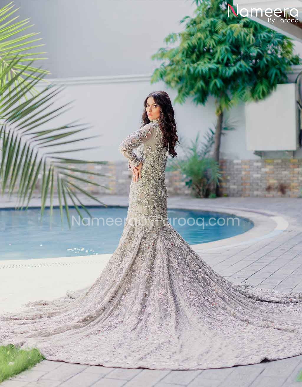 Luxurious Elegant Pakistani Fishtail Dress for Bride Online – Nameera ...