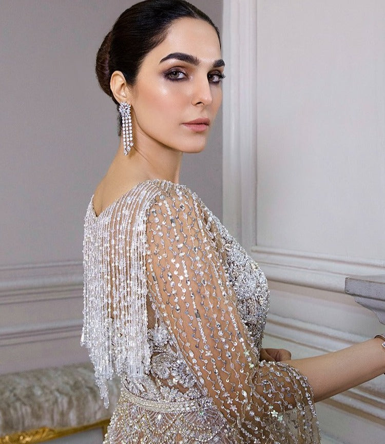 Embellished Pakistani Bridal Maxi Dress for Wedding – Nameera by Farooq