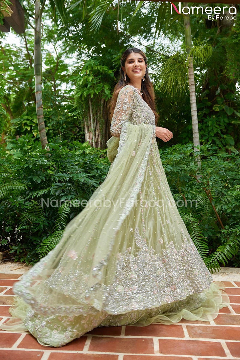 Traditional Pishwas Frock with Bridal Lehenga Dress Online – Nameera by ...