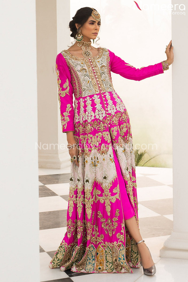 Latest Magenta Color Dress Bridal in Pishwas Design Online – Nameera by ...