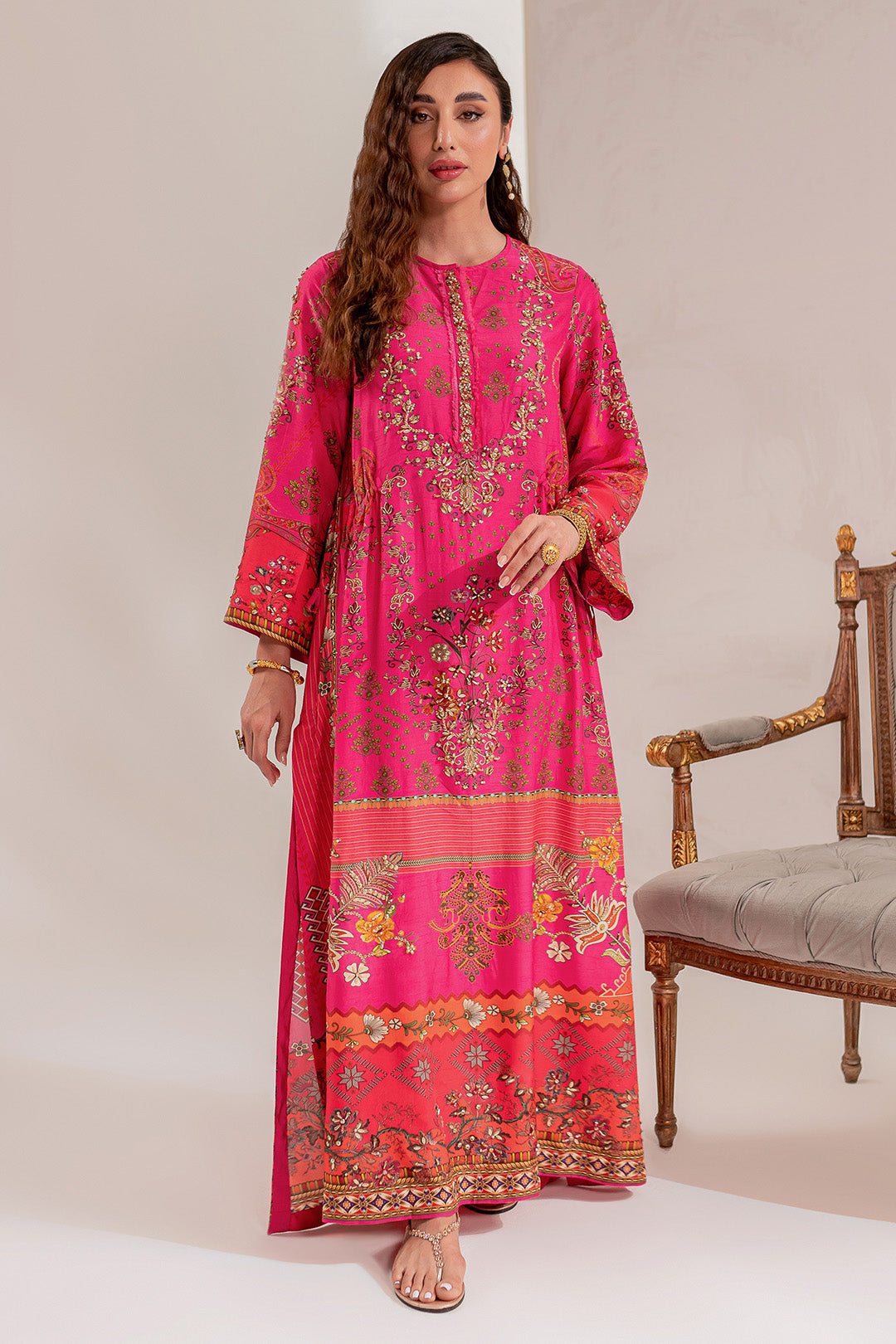 Maria B Pakistani Eid Dress in Raw Silk Kameez Trouser Style – Nameera ...