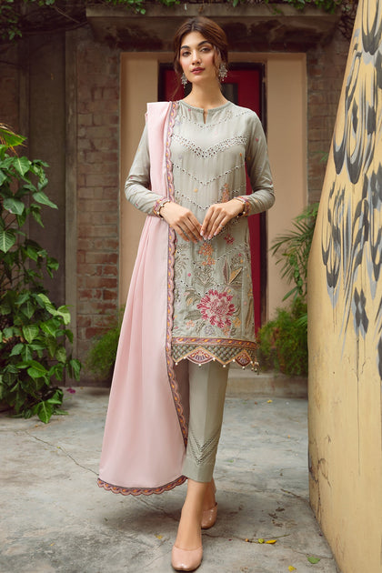 Pakistani Embroidered Dress in Kameez Trouser Style – Nameera by Farooq