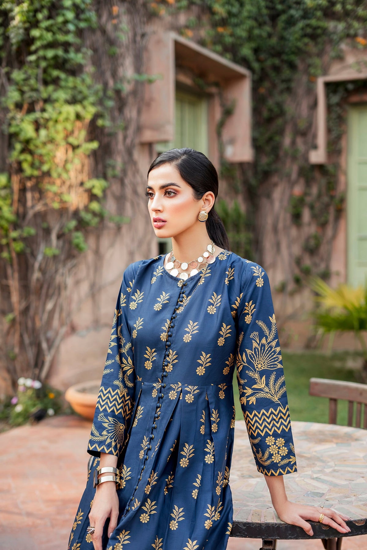 Royal Pakistani Gown and Trouser Dress in Blue Color for Eid – Nameera ...