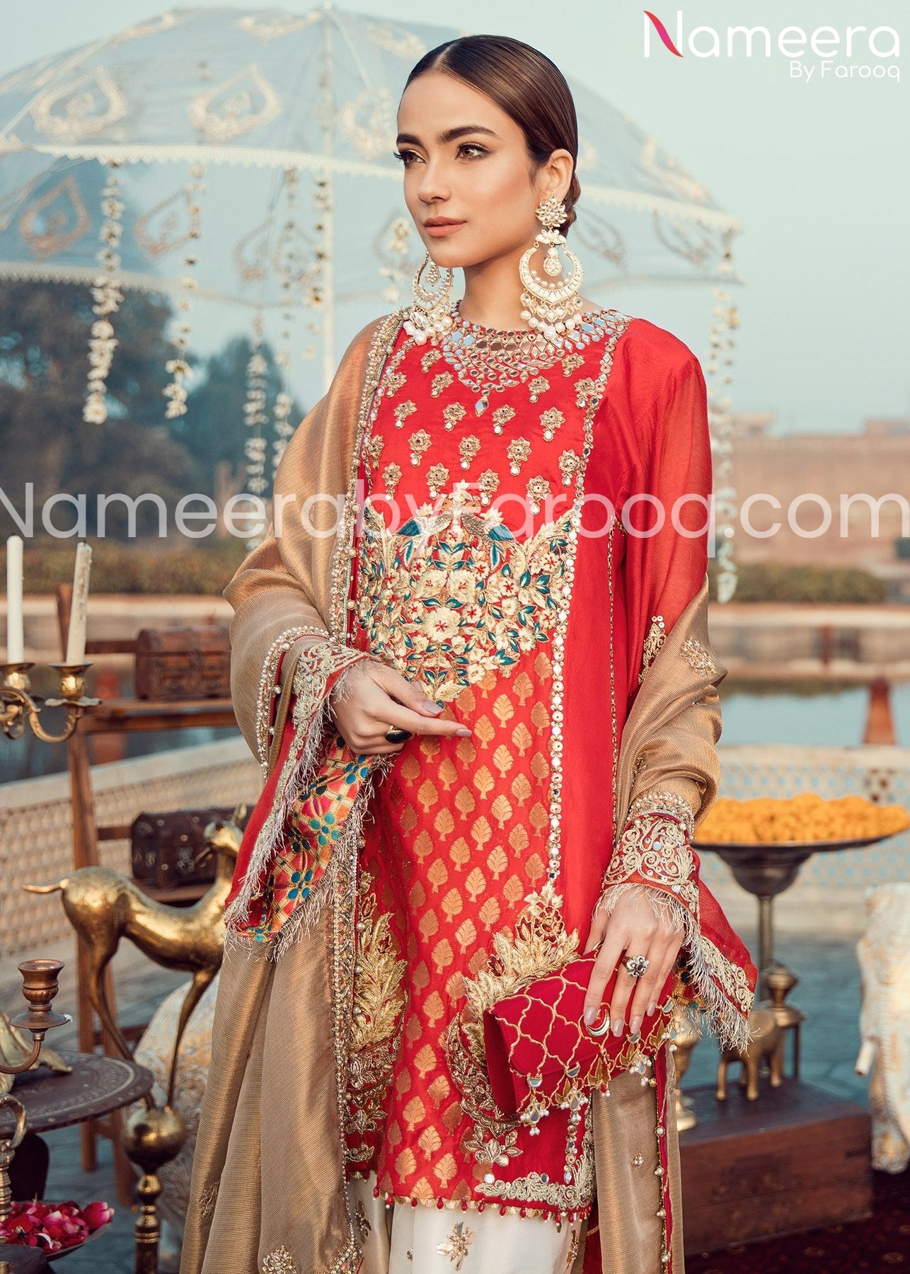 Classic Pakistani Jamawar Suits For Wedding Party Wear – Nameera by Farooq