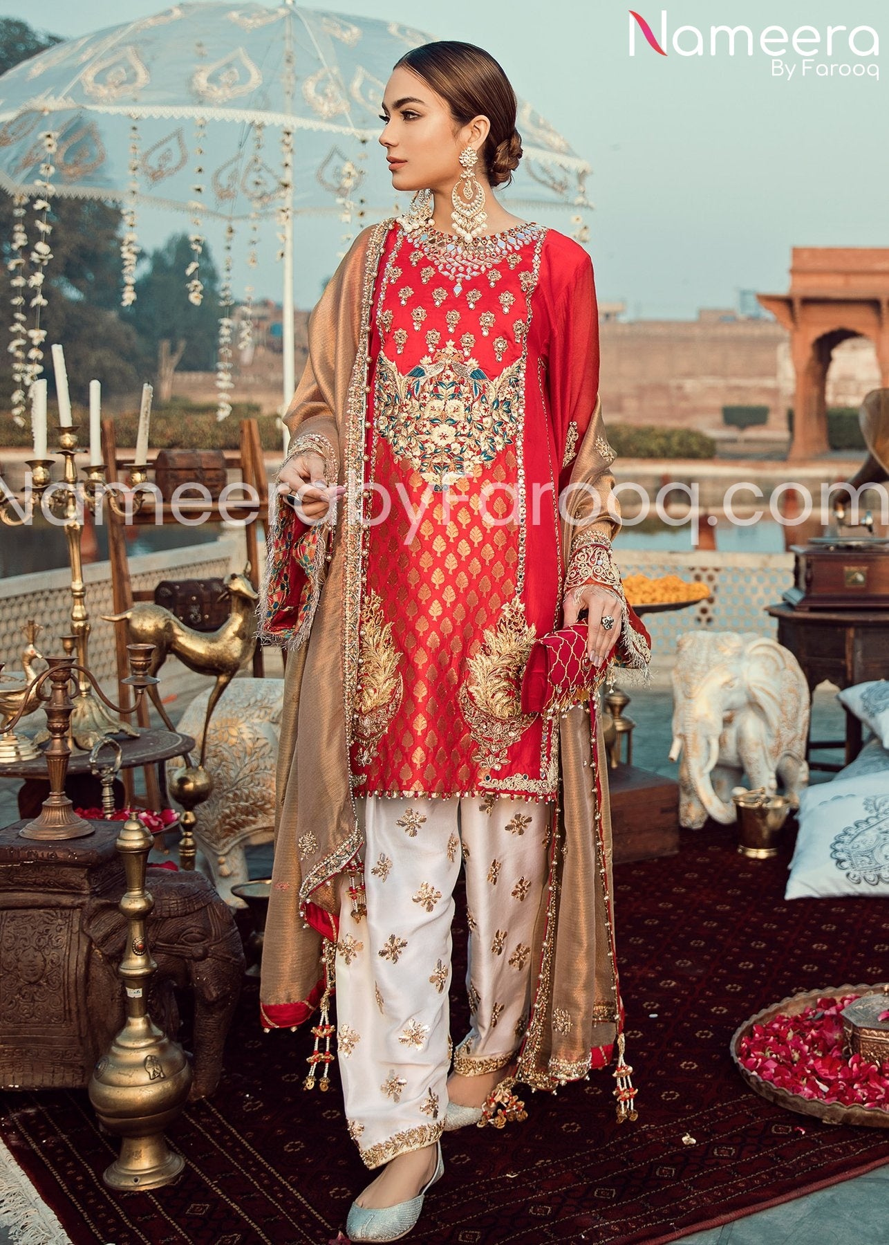 Classic Pakistani Jamawar Suits For Wedding Party Wear – Nameera by Farooq