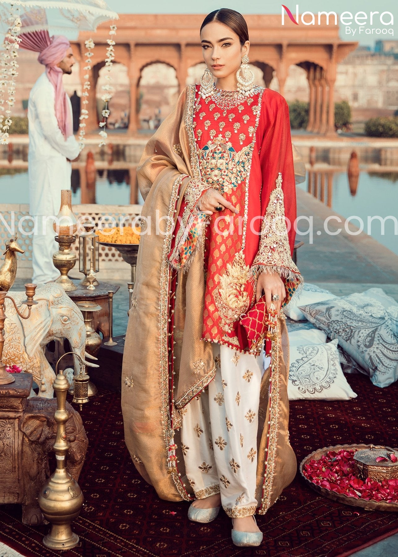 Classic Pakistani Jamawar Suits For Wedding Party Wear – Nameera by Farooq