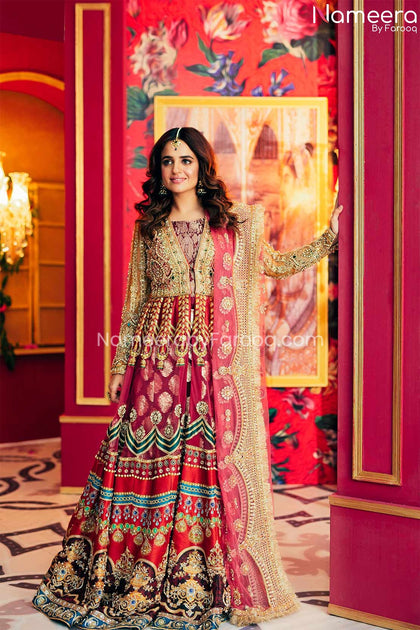 Pakistani Long Dresses for Wedding Party Wear 2021 – Nameera by Farooq