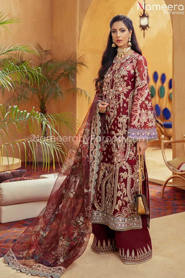 Buy Pakistani Maroon Color Dress for Wedding Party Latest Design ...