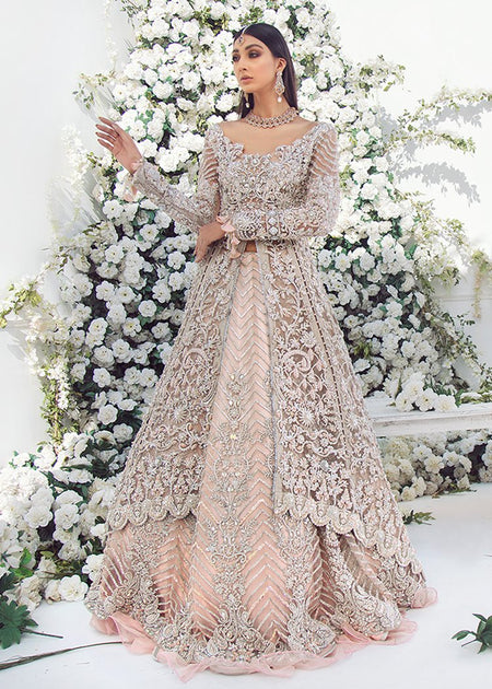 Pakistani Open Shirt Frock Style with Lehenga Online 2021 – Nameera by ...