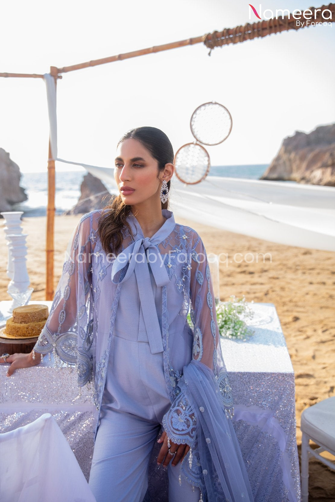 Buy Latest Pakistani Open gown design for Ladies Online – Nameera by Farooq