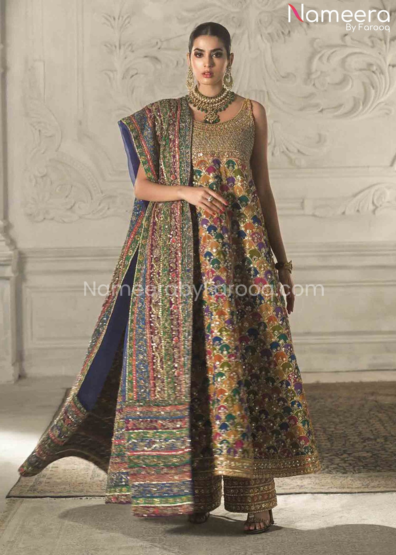 Asim Jofa Traditional Pakistani Pishwas Dress for Bride – Nameera by Farooq