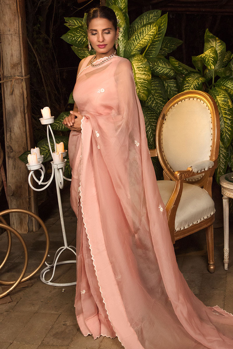 Buy Pakistani Plain Saree For Party Online – Nameera by Farooq