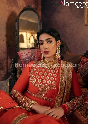 Royal Pakistani Reception Dresses in Long Frock Online – Nameera by Farooq