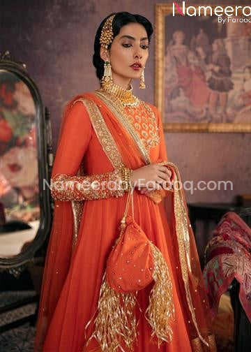 Royal Pakistani Reception Dresses in Long Frock Online – Nameera by Farooq