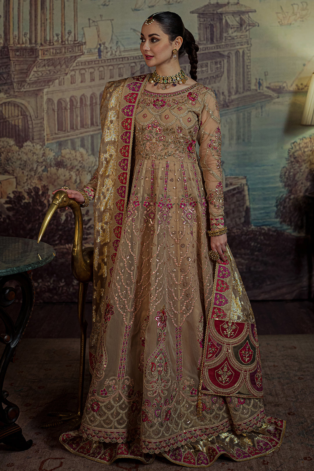 Pakistani Sharara Dress with Traditional Pishwas Frock – Nameera by Farooq