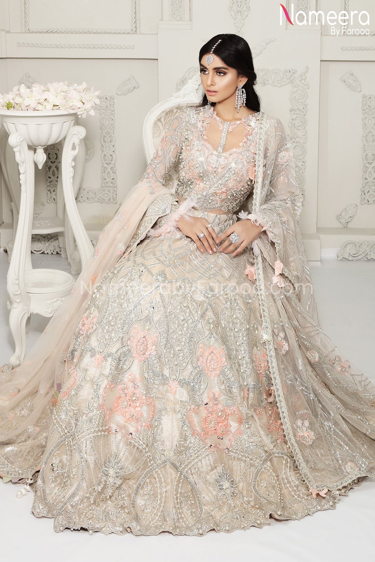 Buy Pakistani Walima Bridal Dress with Embroidery Online 2021 – Nameera ...