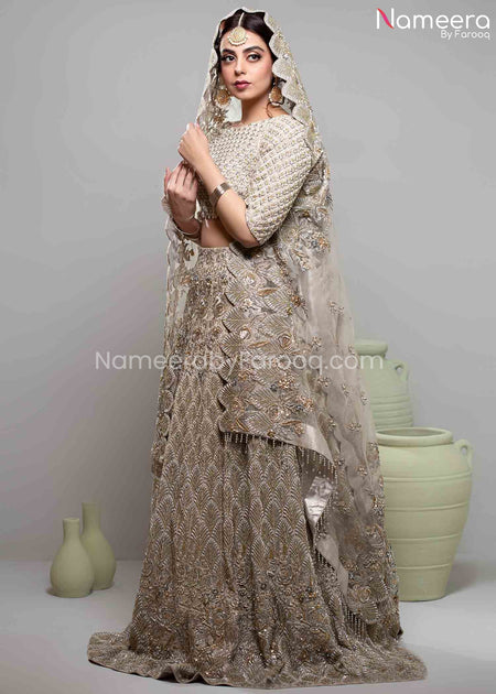 Pakistani Walima Dress for Girl with Embroidery Online – Nameera by Farooq