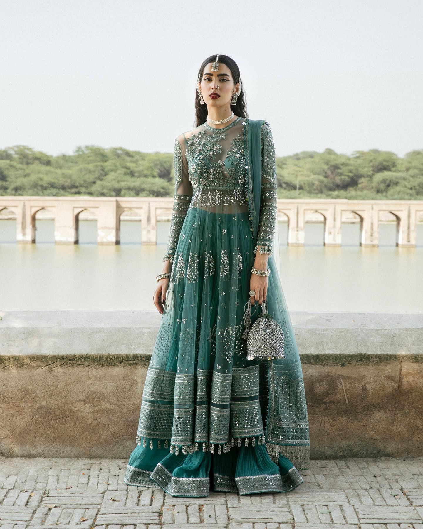 Buy Pakistani Wedding Dress in Embroidered Pishwas Style – Nameera by ...