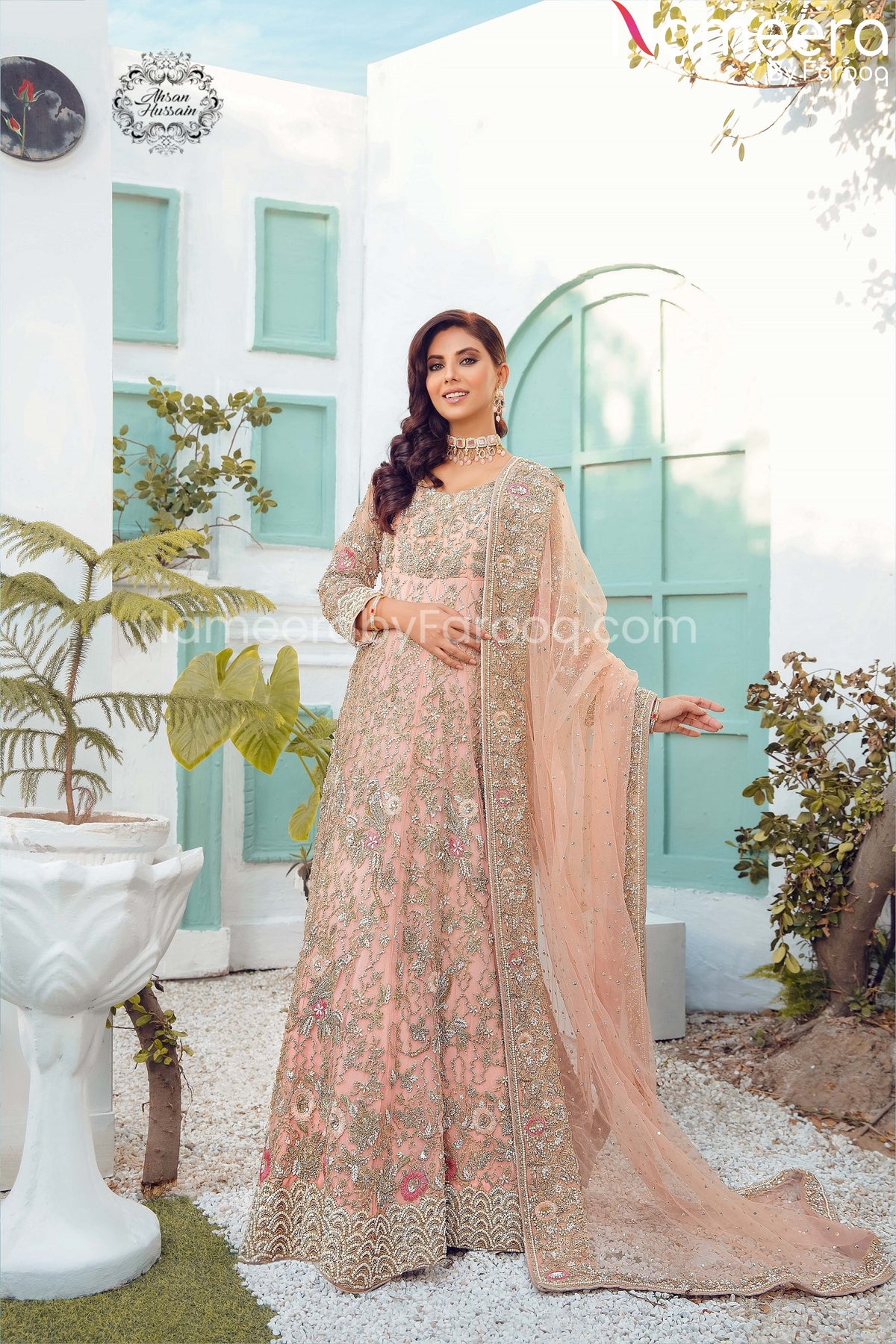 Buy Pakistani Wedding Maxi Dress for Bride Online 2021 – Nameera by Farooq