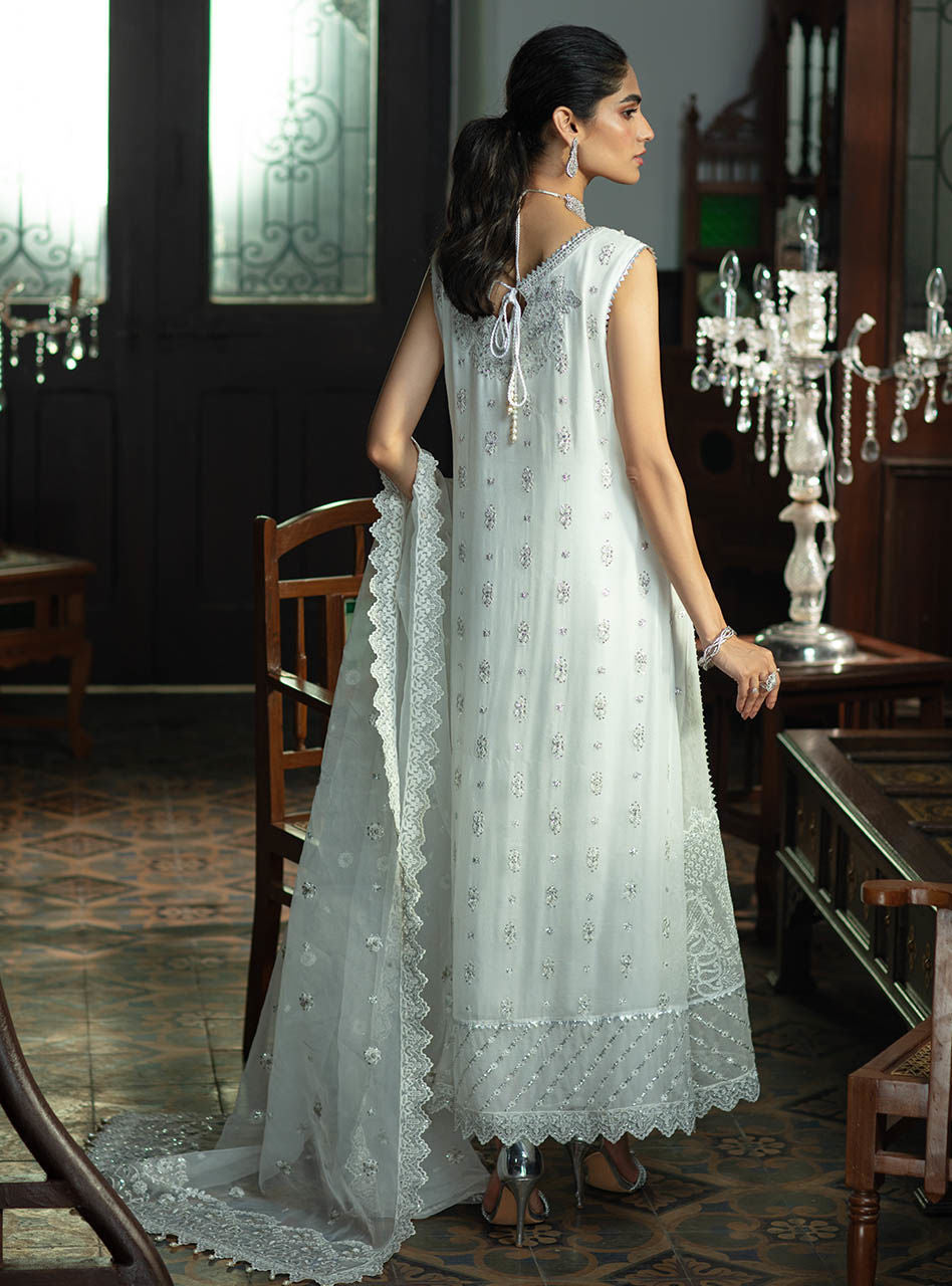 Pakistani White Dress With Silver Embellishment Online 2021 – Nameera ...