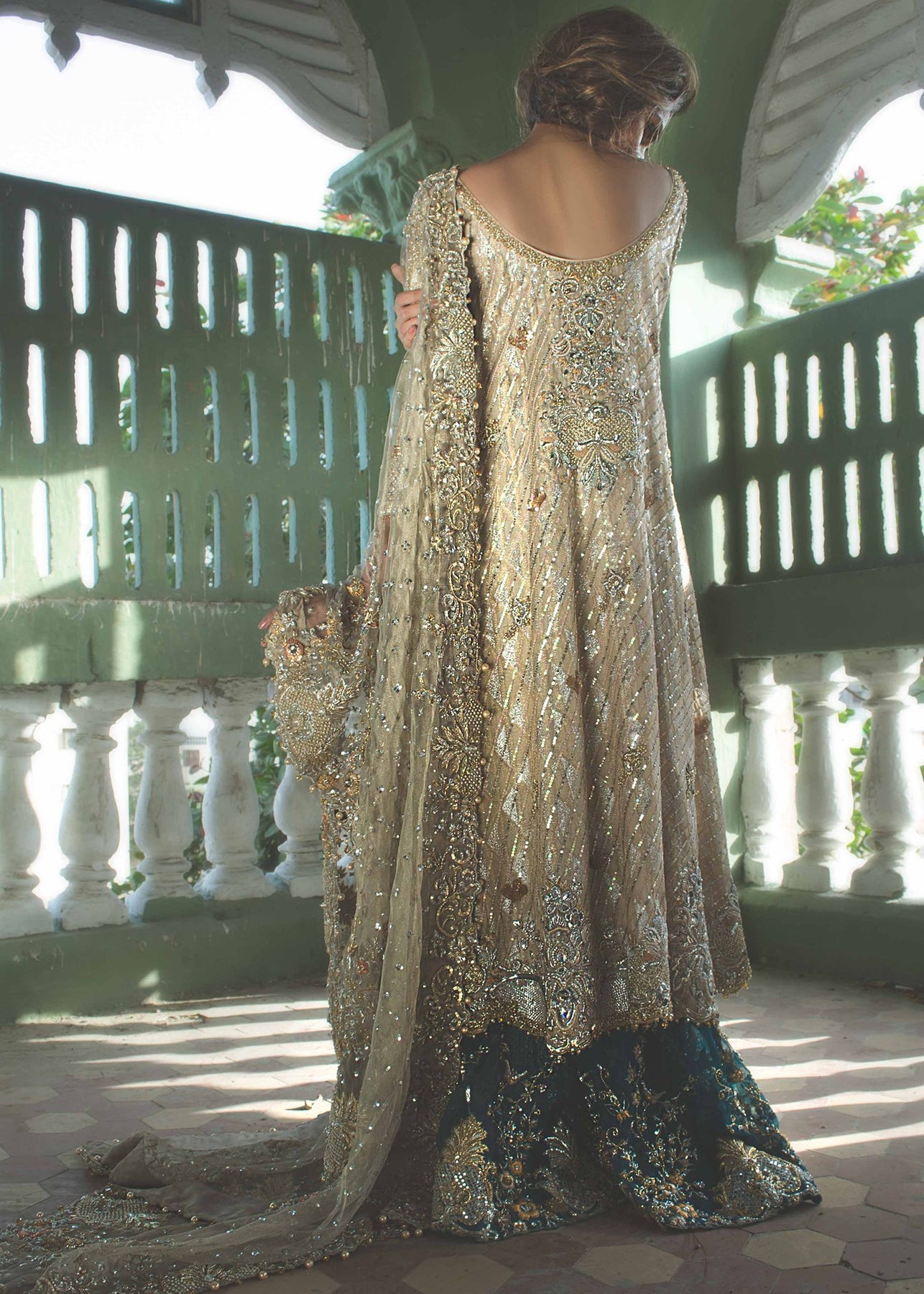 Pakistani Bridal Dress with Dhaka Pajama for Wedding – Nameera by Farooq