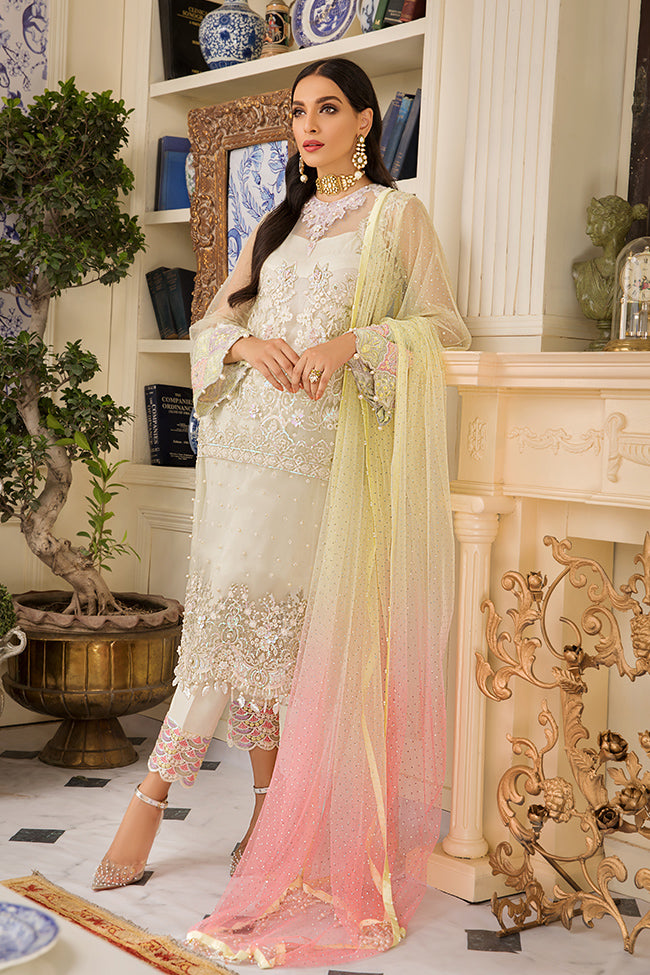 Latest Beautiful Soft Color Pakistani Suit For Eid – Nameera by Farooq