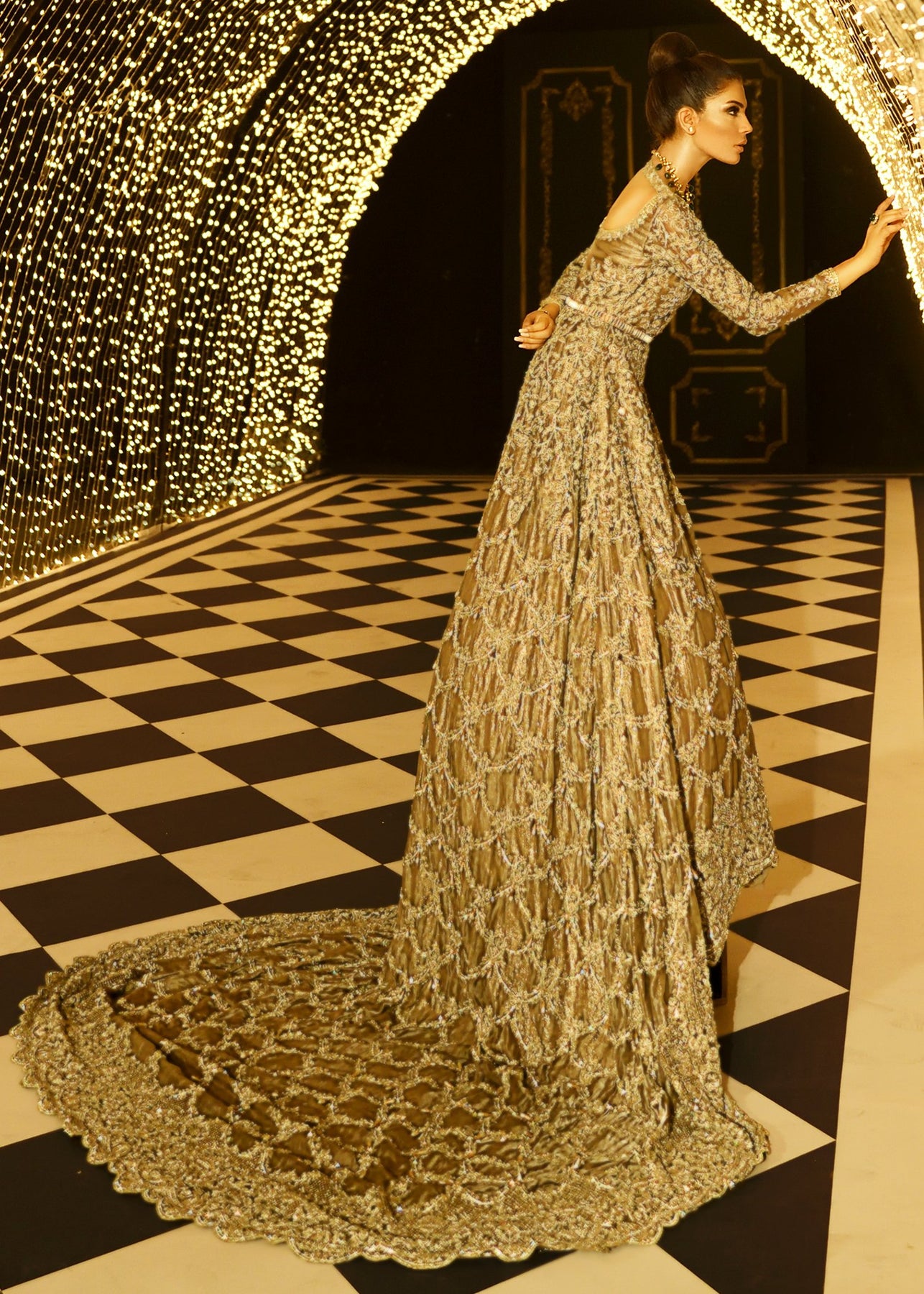 Pakistani embroidered bridal maxi to adorn your wedding look – Nameera ...