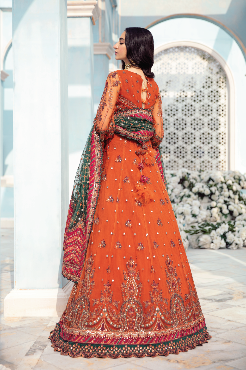 Party Wear Pakistani Long Dress in Rust Shade Online 2022 – Nameera by ...