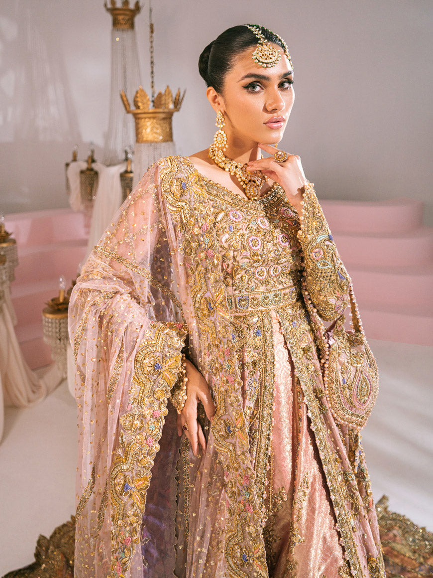 Peach Pink Bridal Lehenga Pakistani Wedding Dresses – Nameera by Farooq