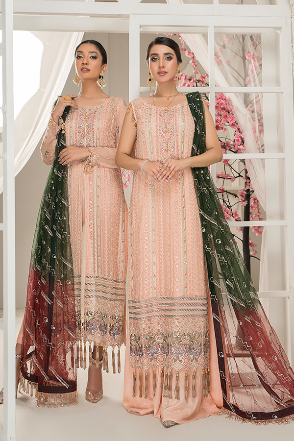Party Wear Peach Salwar Kameez with Elegant Embellishments – Nameera by ...