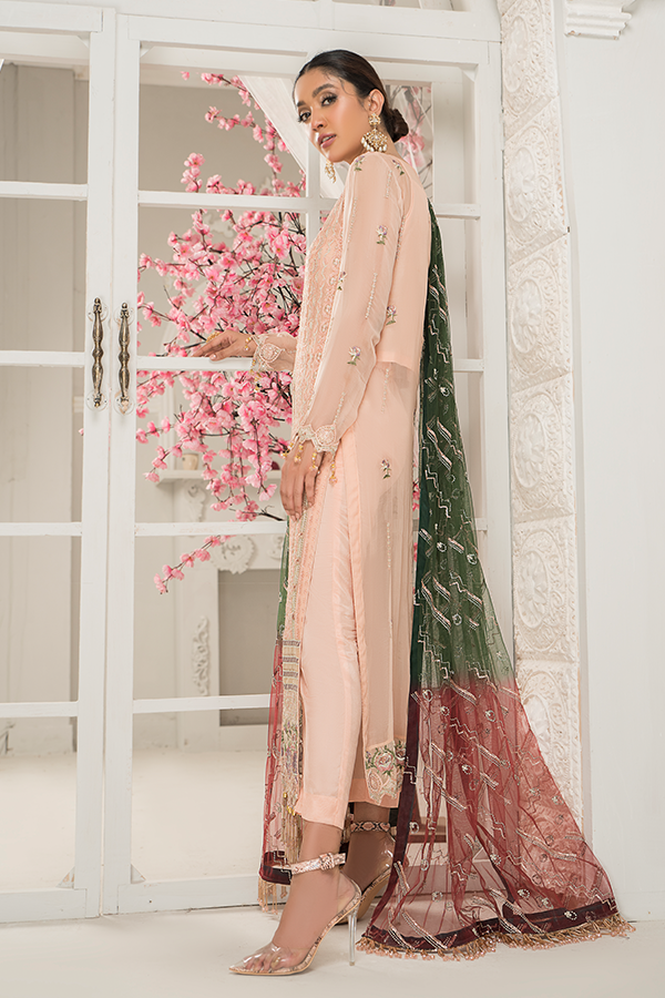 Party Wear Peach Salwar Kameez with Elegant Embellishments – Nameera by ...