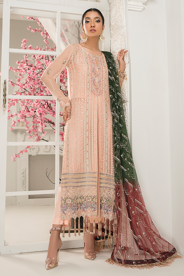 Party Wear Peach Salwar Kameez with Elegant Embellishments – Nameera by ...