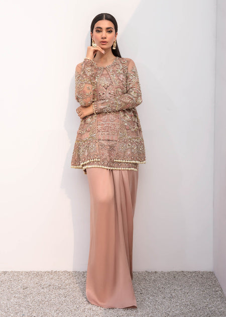 Pink Frock Suit Design for Pakistani Wedding Dresses – Nameera by Farooq