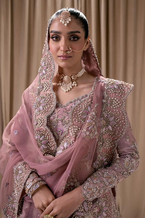 Pink Maxi Lehenga for Pakistani Wedding Dresses – Nameera by Farooq