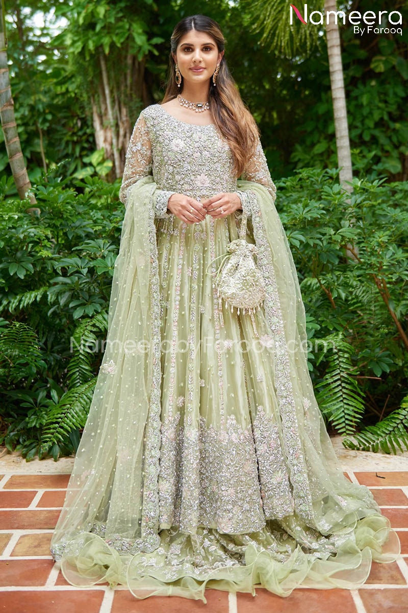 Traditional Pishwas Frock with Bridal Lehenga Dress Online – Nameera by ...