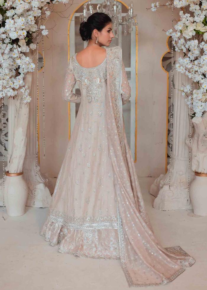 Pretty Embroidered Walima Dress in Ivory White in Long Frock – Nameera ...
