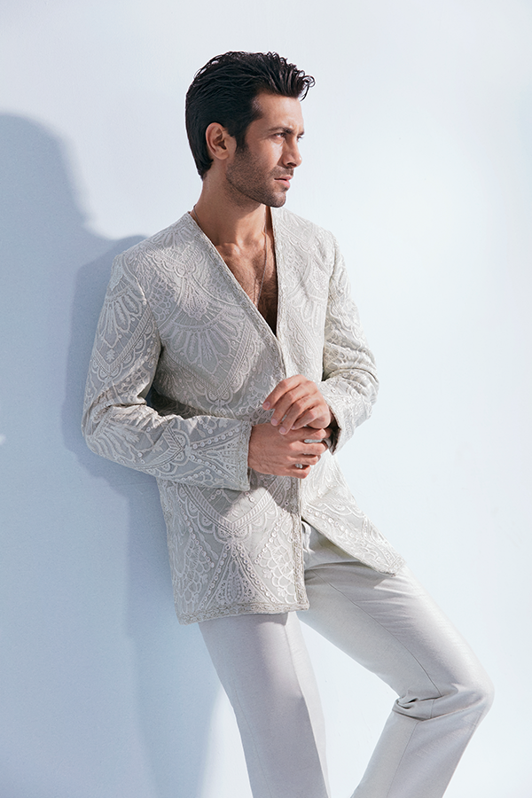 Prince Jacket Sherwani for Pakistani Groom Dresses – Nameera by Farooq