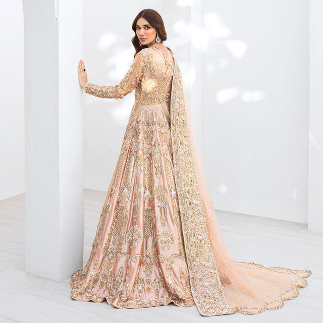 Heavy Rani Pink Lehenga Gown Pakistani Wedding Dresses – Nameera by Farooq